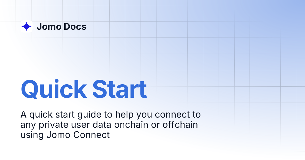 Quick Start | Jomo Docs